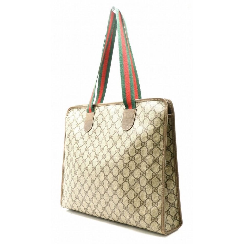 Gucci Tan Line Plus Gg Brown Supreme Bag Khaki Gg Tot… - Gem
